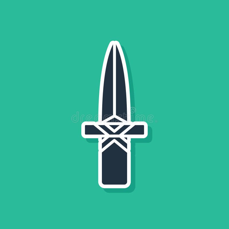 Blue dagger with faces stock vector. Illustration of used - 75393508