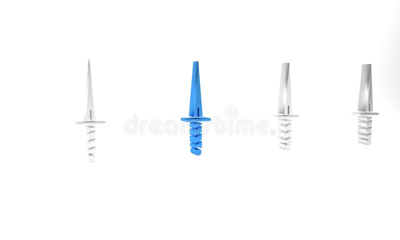 Blue Dagger Icon Isolated on White Background. Knife Icon. Sword with ...
