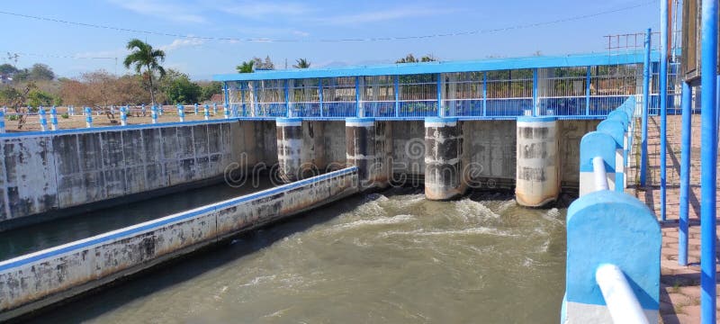 Blue Dam Building in the Situbondo Area, Indonesia Stock Photo - Image ...