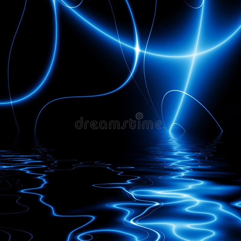 Blue Dance Lights Over Water Απεικόνιση αποθεμάτων - εικονογραφία από ...