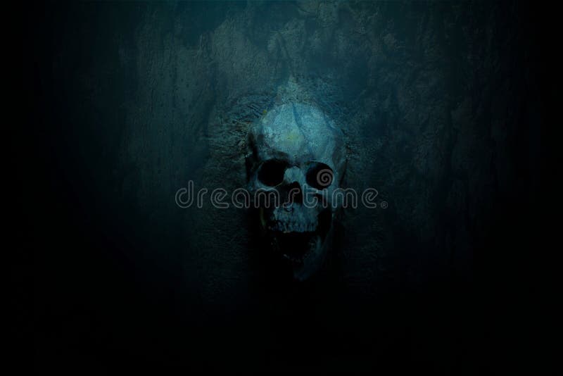 Blue Dark Skull Background stock image. Image of gothic - 61939445