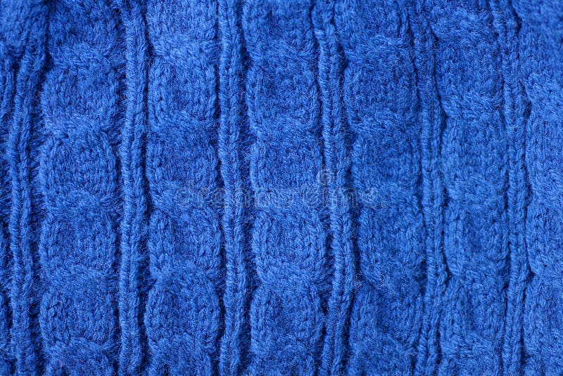 Blue Dark Woolen Texture of a Sweater Fabric Stock Image - Image of ...