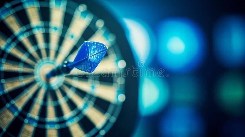 Target Dart on Target Blue Dart Board Stock Illustration - Illustration ...