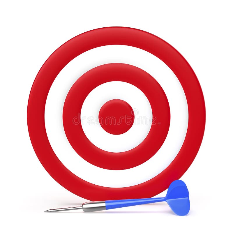 Blue dart and dartboard stock illustration. Illustration of center ...