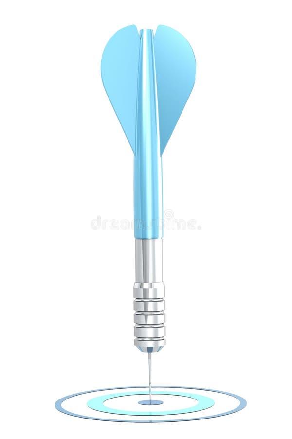 Blue Dart Hitting the Center of Board Stock Illustration - Illustration ...