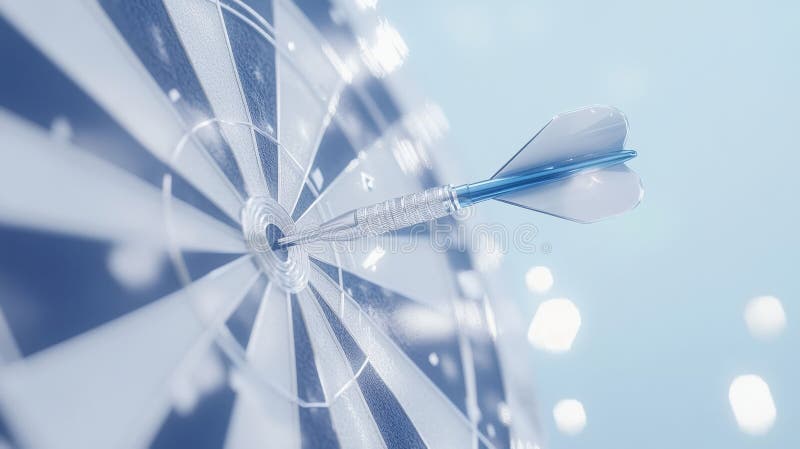 Blue Dart Hitting Center of Target Symbolizing Precision and Success ...