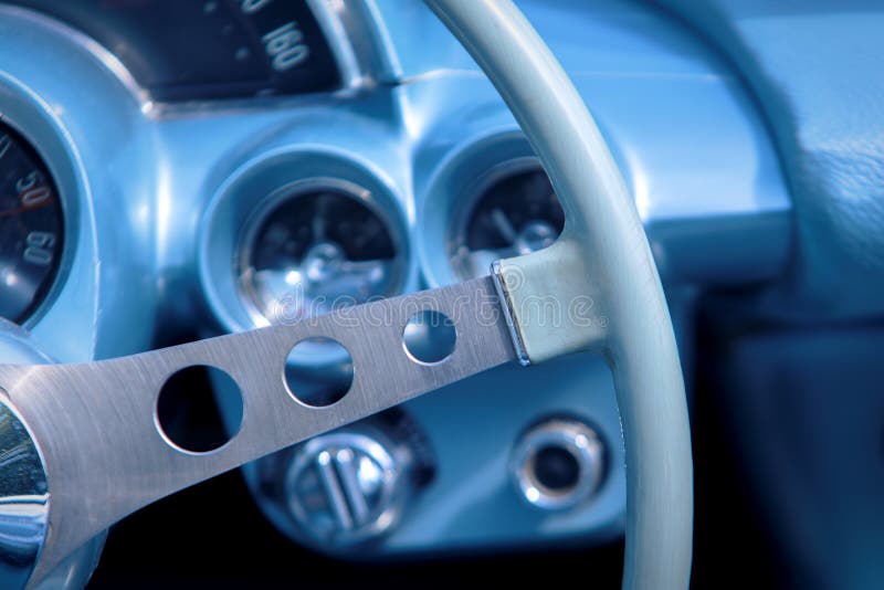 Blue dashboard stock photo. Image of steering, wheel - 47360378