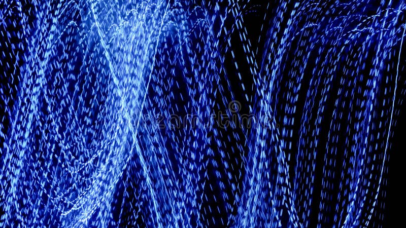 Blue Dashed Lines of Lights on a Black Background Stock Image - Image ...