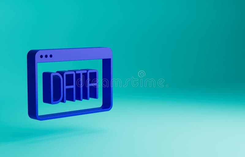 Blue Data Analysis Icon Isolated on Blue Background. Business Data ...