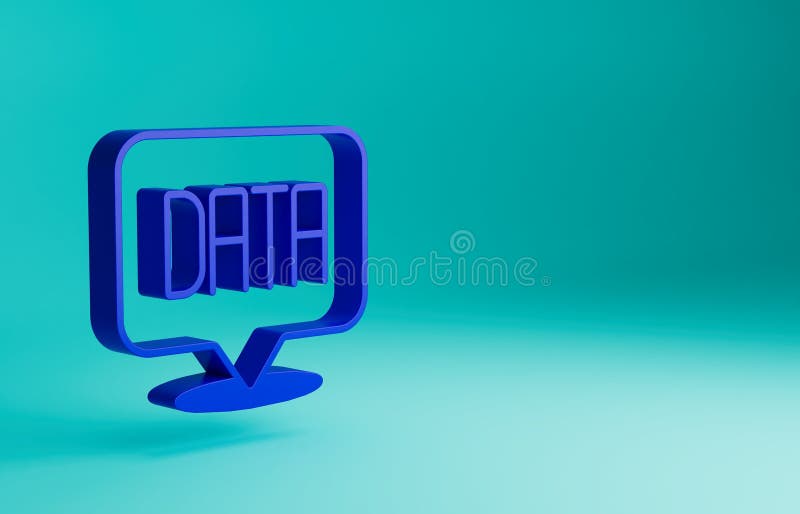 Blue Data Analysis Icon Isolated On Blue Background Business Data Analysis Process Statistics