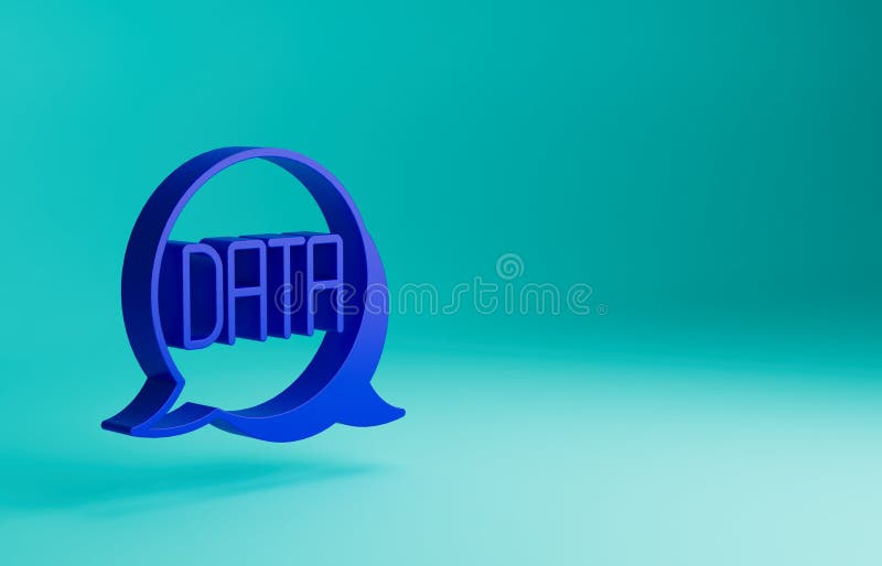 Blue Data Analysis Icon Isolated on Blue Background. Business Data ...