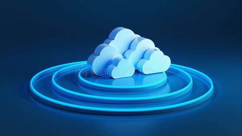 Blue Data Cloud on Platform Layers Stock Illustration - Illustration of ...