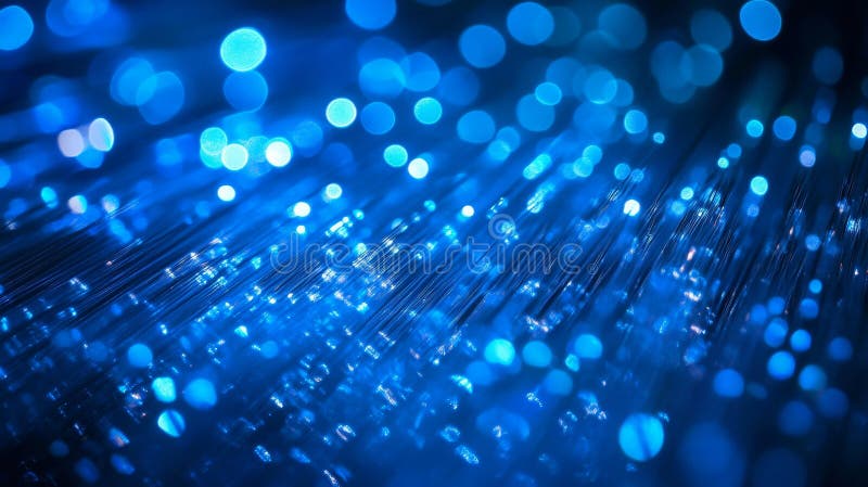 Blue Data Flow Light Streak Over a Black Background. Communication ...