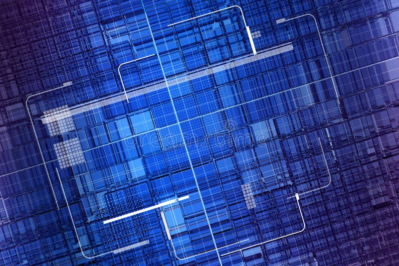 Blue Data Grid Display Screen Stock Illustration - Illustration of data ...