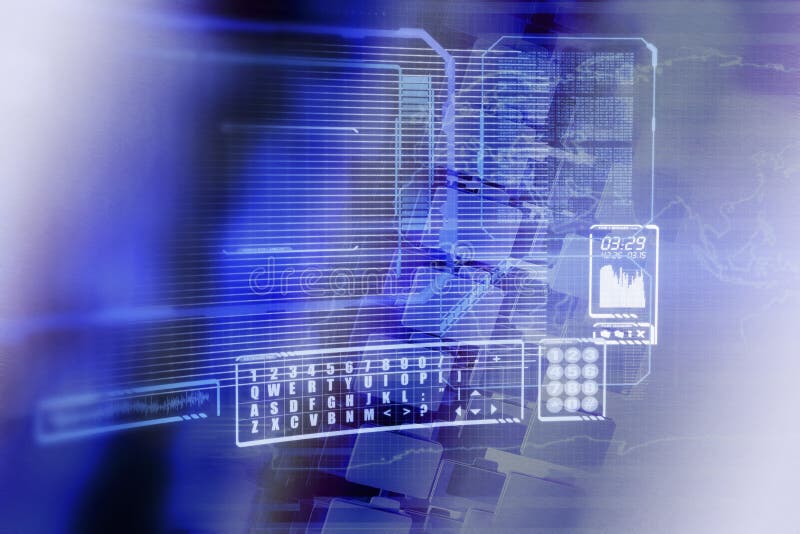 Blue Data Grid Display Screen Stock Illustration - Illustration of data ...