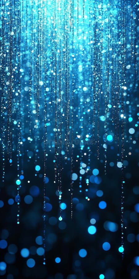 Blue Particles Falling Down Digital Technology Background Stock Vector ...