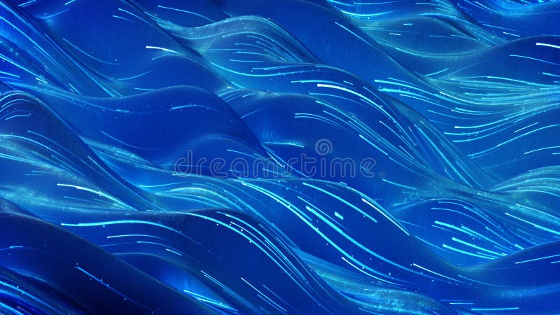 Blue Data Stream Visualization 3D Rendering Stock Illustration ...