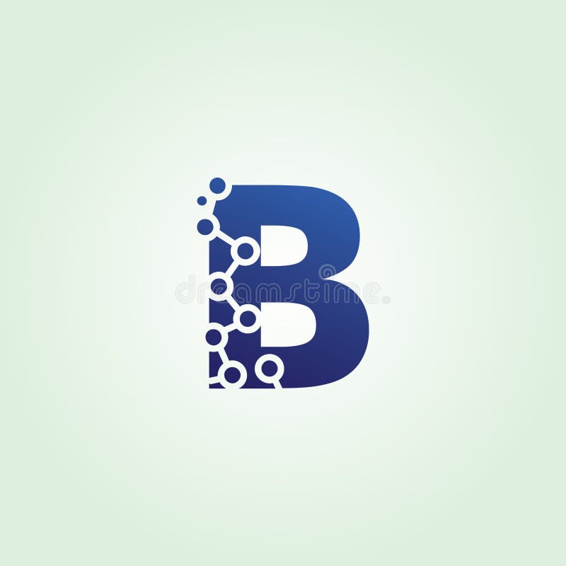 Blue Data Technology B Letter Logo. Stock Illustration - Illustration ...