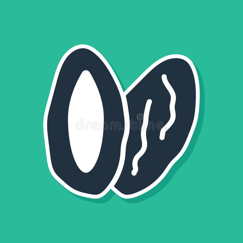 Blue Date Fruit Icon Isolated on Green Background. Vector Stock Vector ...