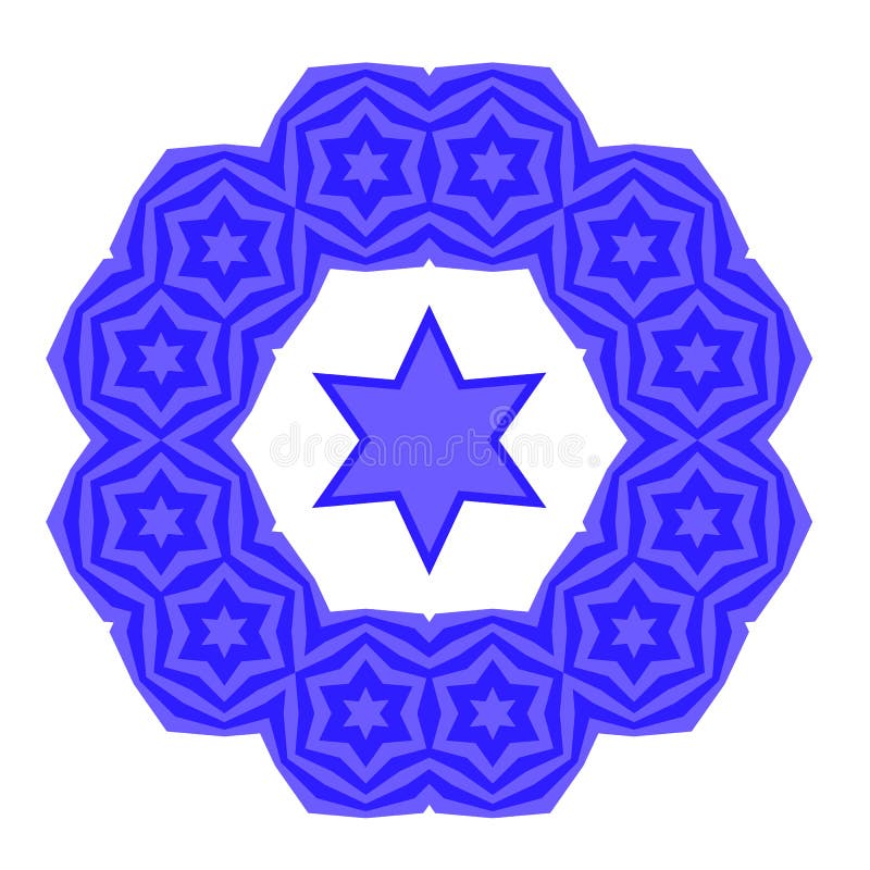 Blue David Star Seamless Background Stock Vector - Illustration of ...
