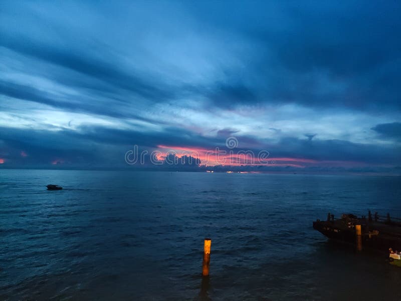 Blue dawn at the beach stock image. Image of beach, dawn - 291491015