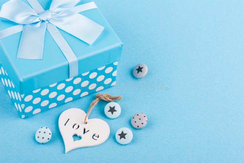 Blue decor, buttons, heart stock image. Image of space - 115450001