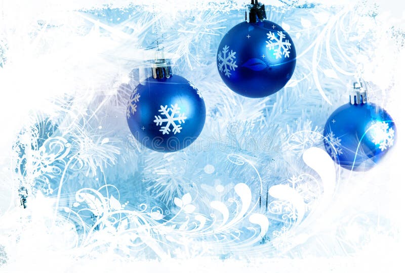 Blue Christmas Ornaments stock vector. Illustration of design - 16829725