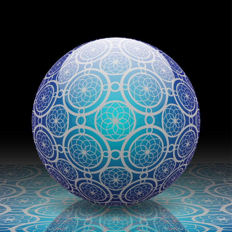 Blue decorative ball stock vector. Illustration of technology - 15365909