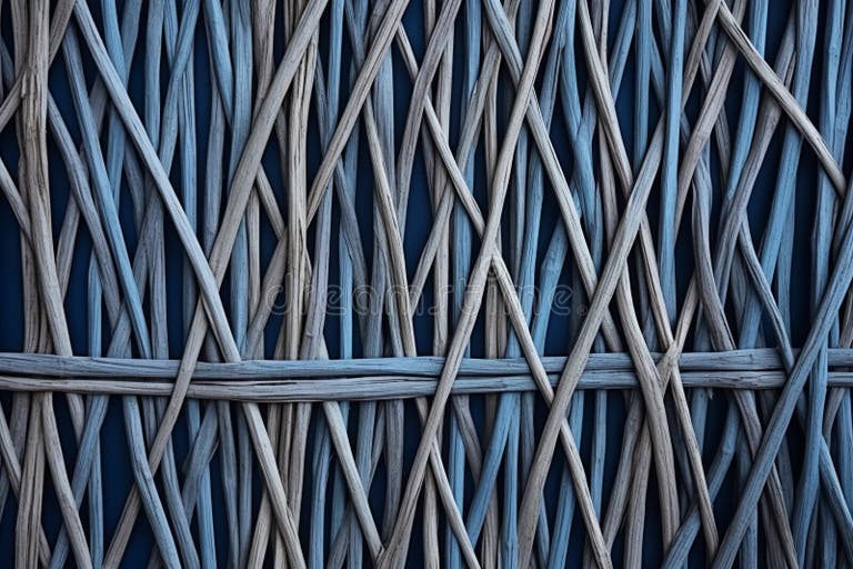 Blue Decorative Branches. Weaving from Willow Branches. Wicker ...