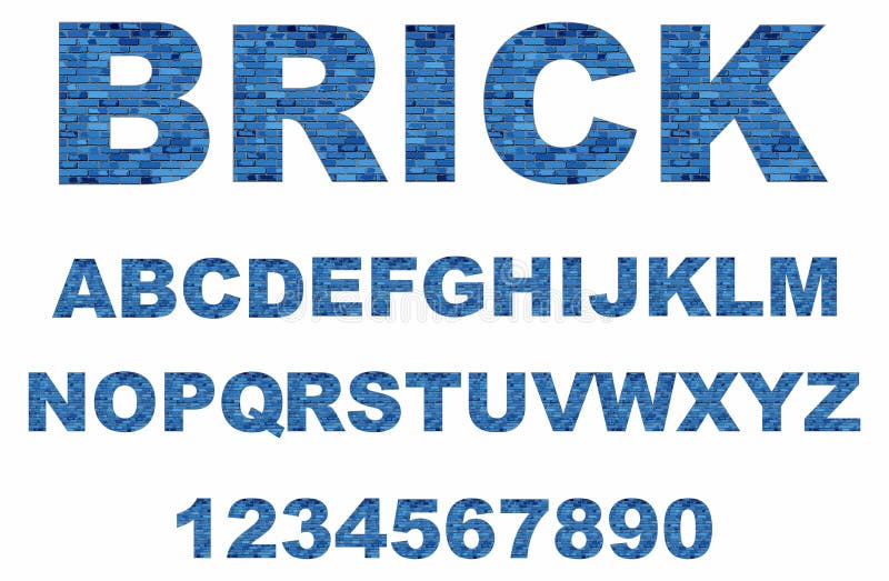 Bricks font stock illustration. Illustration of rough - 14461638
