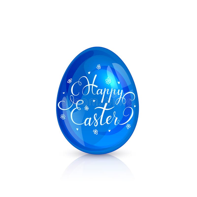Blue decorative Easter egg stock vector. Illustration of realistic ...