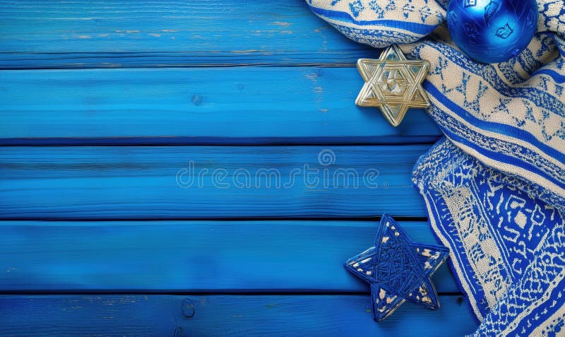 Blue Decorative Elements, Star of David, Traditional Fabric, Festive ...