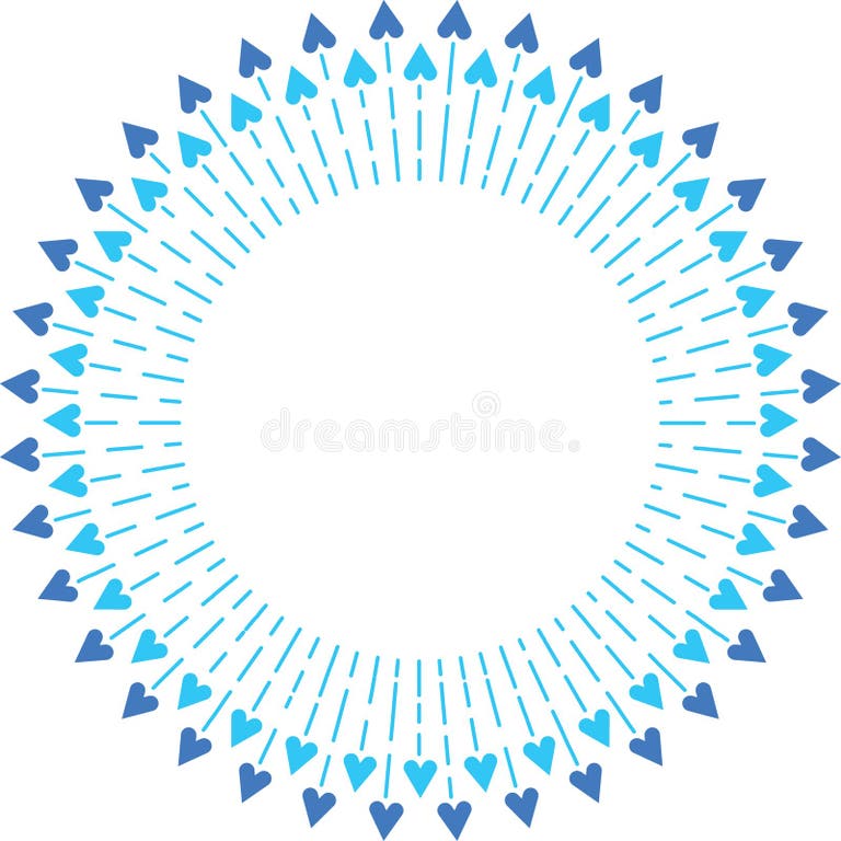Blue Decorative Frame with Hearts. Vector Illustration. Stock Vector ...