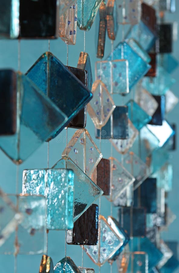 Blue Decorative Glass Mobile Stock Image - Image of glass, suspended ...