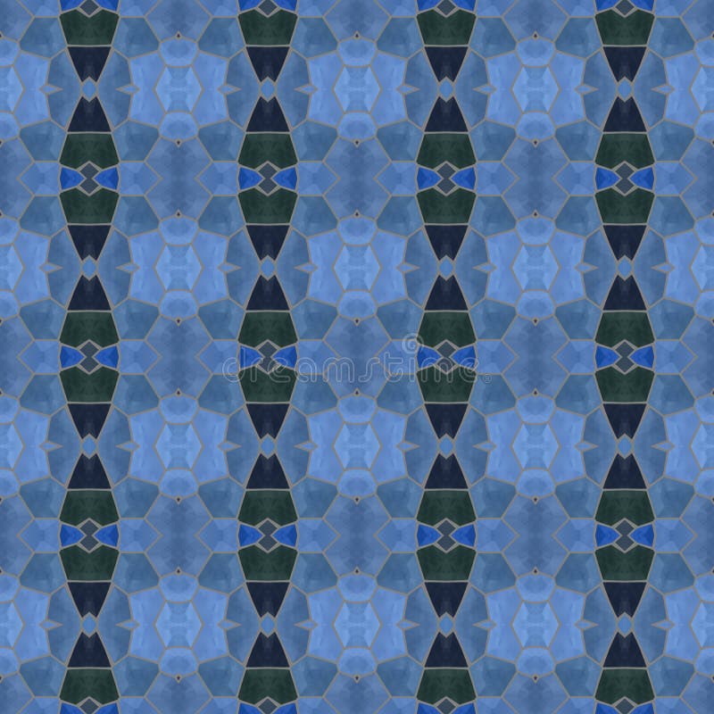 Blue Decorative Mosaic Pattern Stock Illustration - Illustration of ...