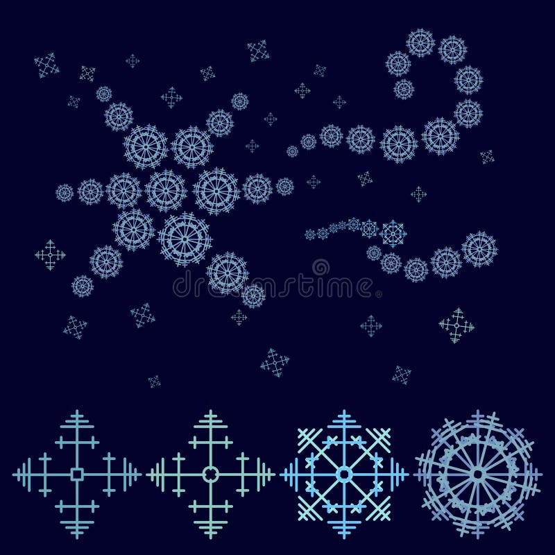 Blue Decorative Star Composed of Snowflakes Stock Vector - Illustration ...