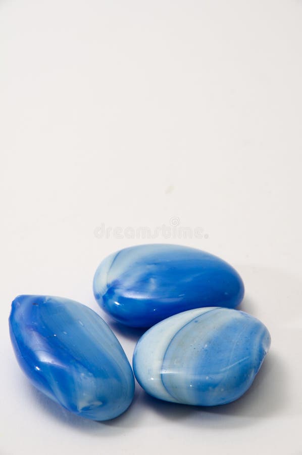 Blue Decorative Stones on a White Background Stock Photo - Image of ...