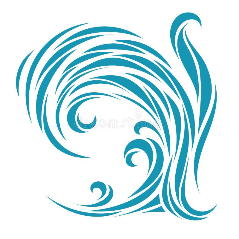 Dynamic Ocean Swirl in Abstract Vector Style Stock Vector ...