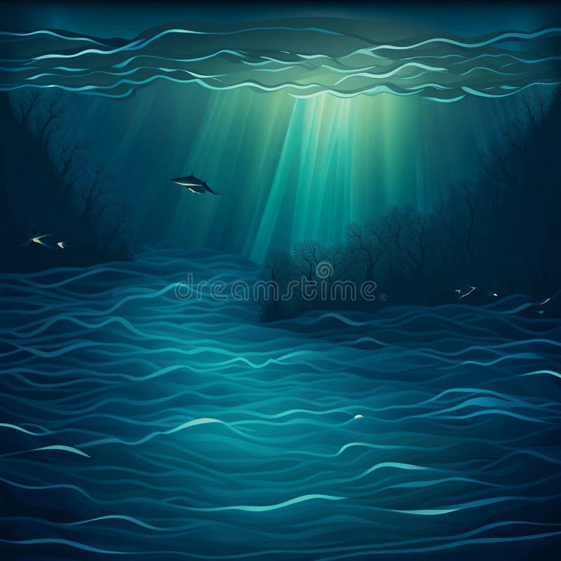Blue Deep Sea Nuance Background Illustration Stock Illustration ...