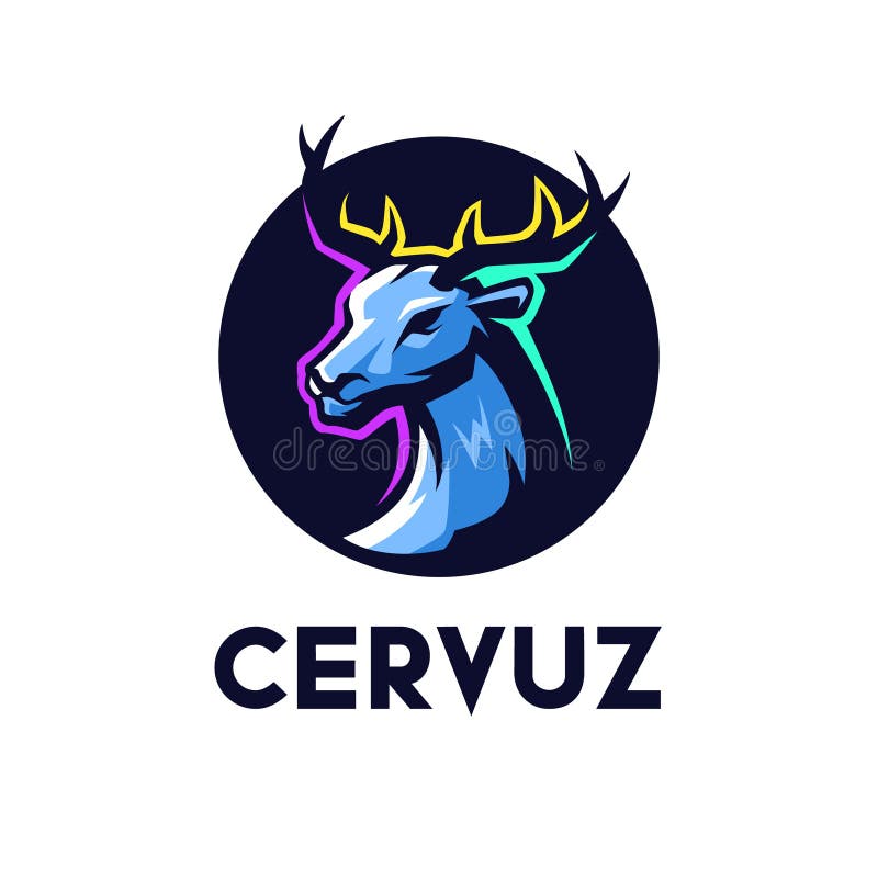 Blue Deer Head Vector Logo Template Stock Vector - Illustration of stag ...