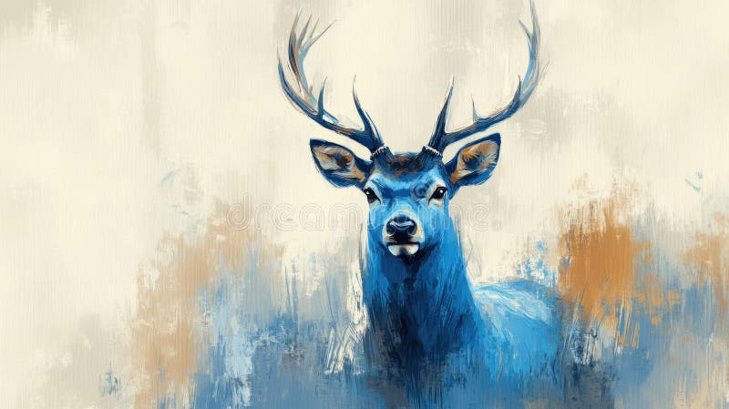 Blue Deer Illustration, a Vibrant Illustration of a Blue Deer on a ...