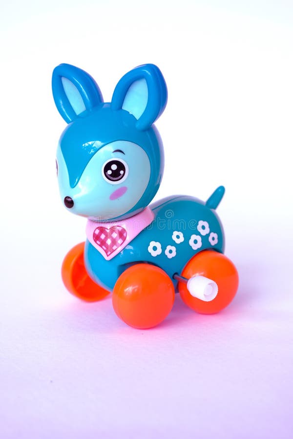 Blue Deer Wind Up Toy Plastic Stock Photo - Image of design, blue ...