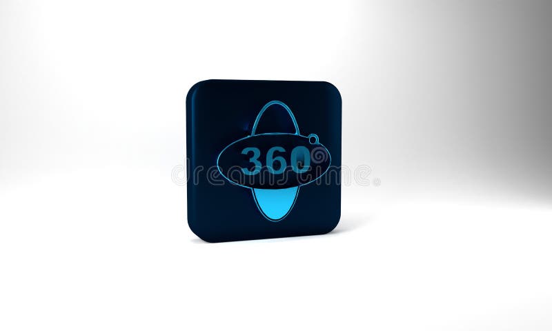Blue 360 Degree View Icon Isolated on Grey Background. Virtual Reality ...