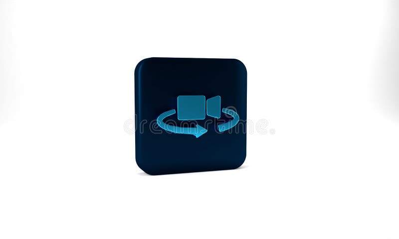 Blue 360 Degree View Icon Isolated on Grey Background. Virtual Reality ...