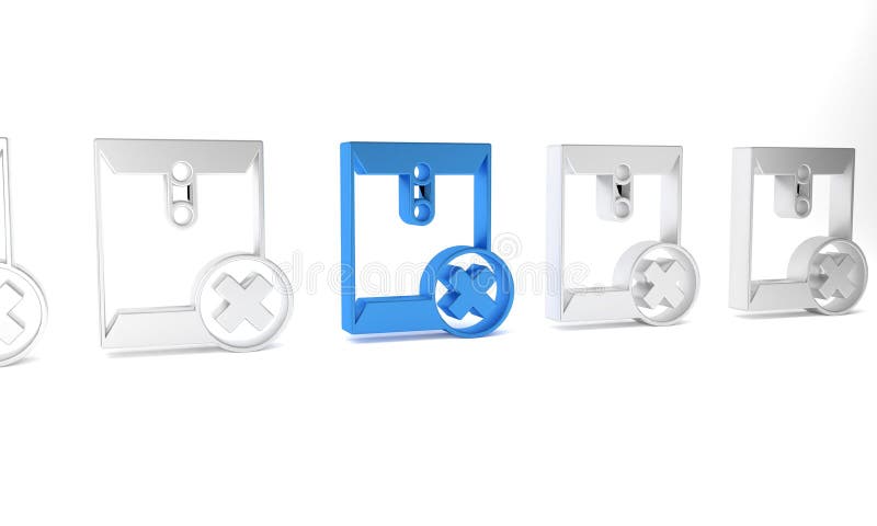 Blue Delete Envelope Icon Isolated on White Background. Delete or Error ...