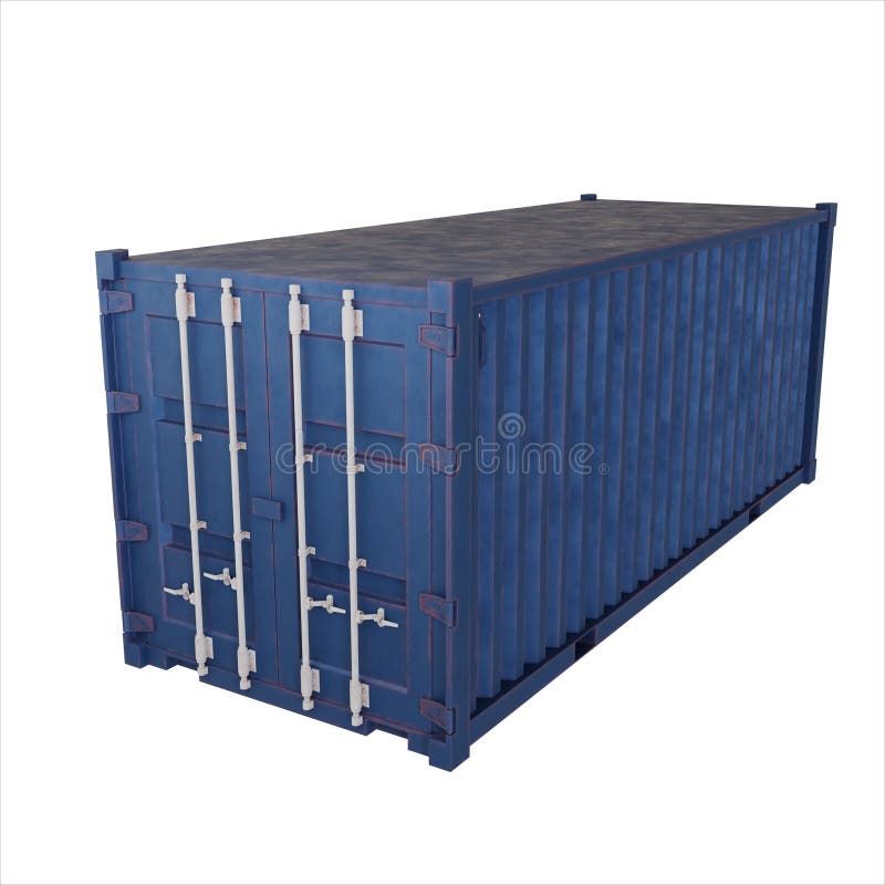Blue Delivery Cargo Container. Shipping Container. Realistic 3D Render ...