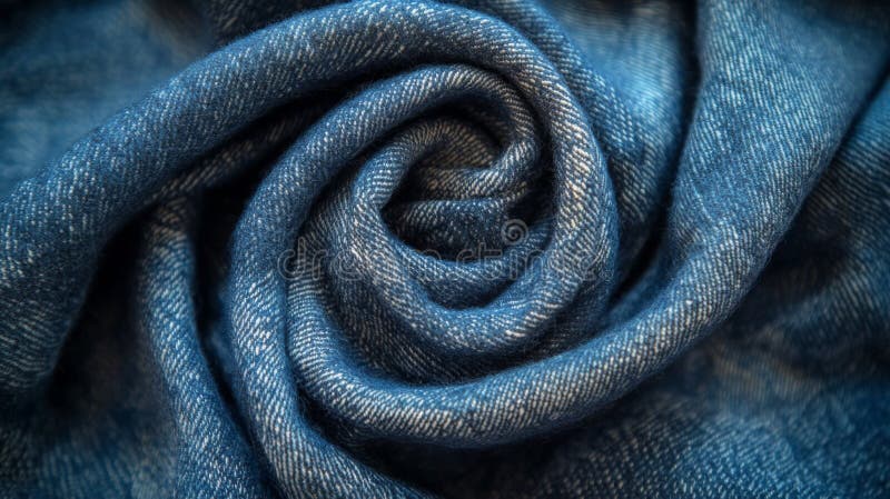 Blue Denim Fabric Swirled into a Rose Shape Stock Illustration ...