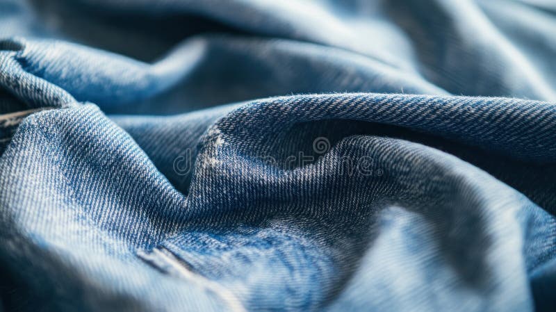 Blue Denim Fabric Texture with Soft Folds Stock Illustration ...