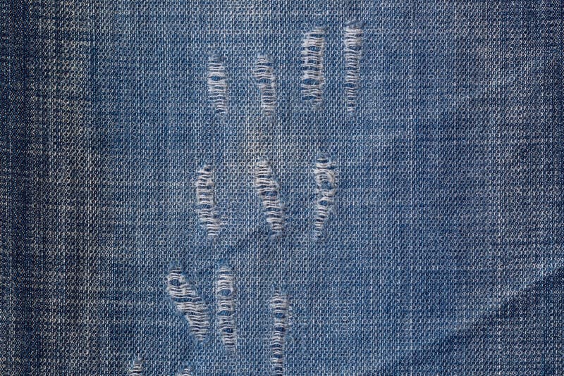 Denim Fabric Texture - Ripped Worn Out Blue Stock Photo - Image of ...