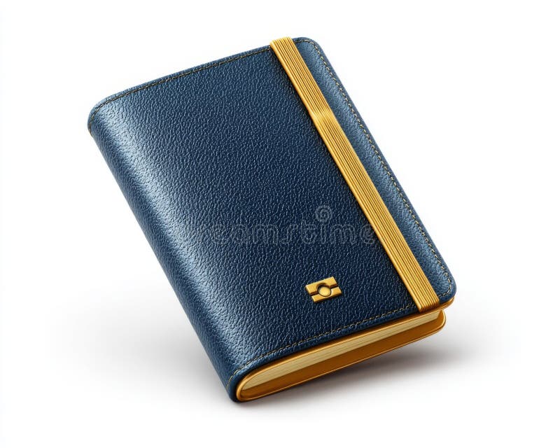 Blue Denim Notebook with Gold Accents Stock Illustration - Illustration ...